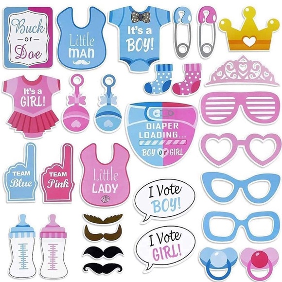 baby reveal | Other | Gender Reveal Photo Booth Props | Poshmark